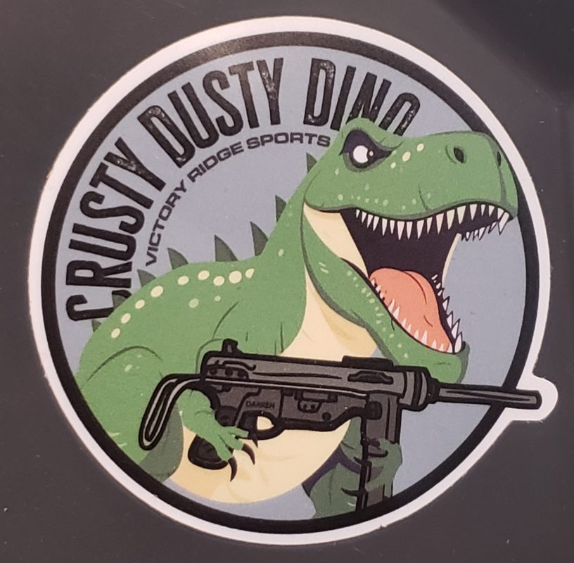 Crusty Dusty Dino Sticker VRS Brand - VICTORY RIDGE SPORTS