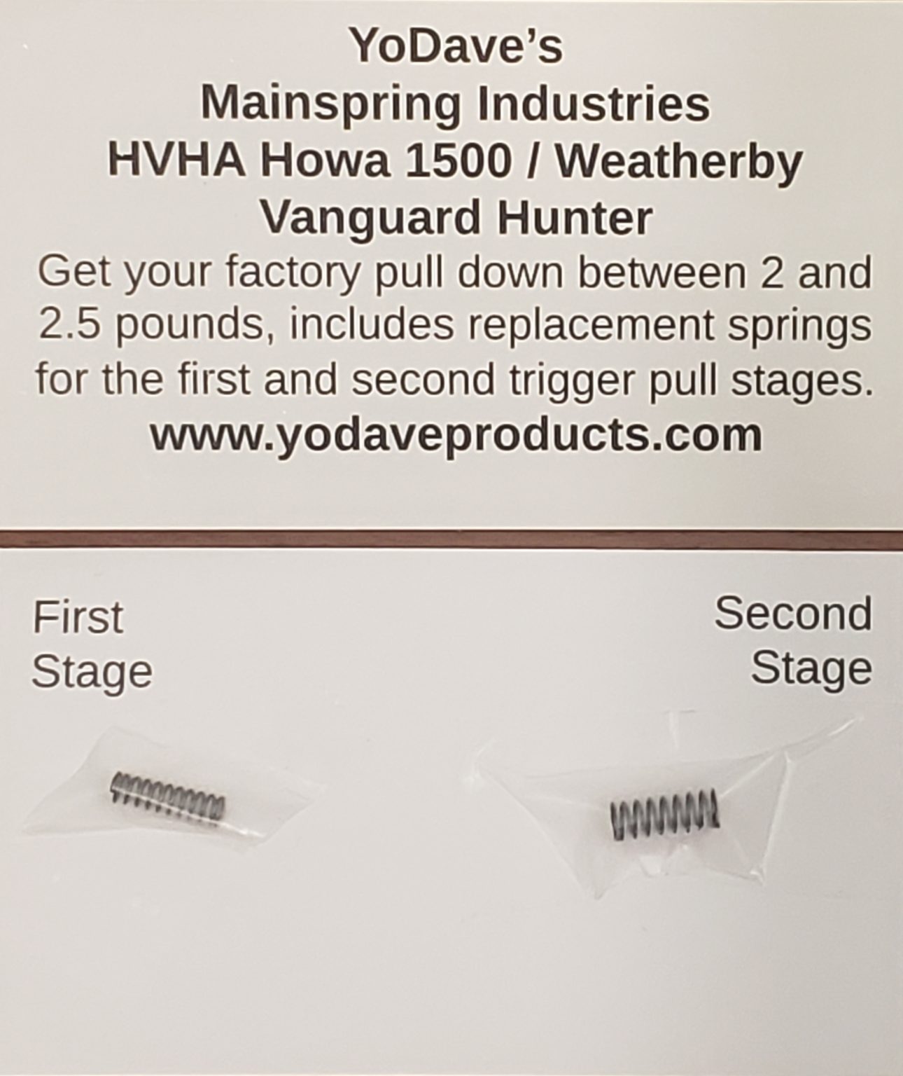 YoDave Weatherby/Howa 2 Stage Trigger Hunter Spring Set - VICTORY RIDGE ...