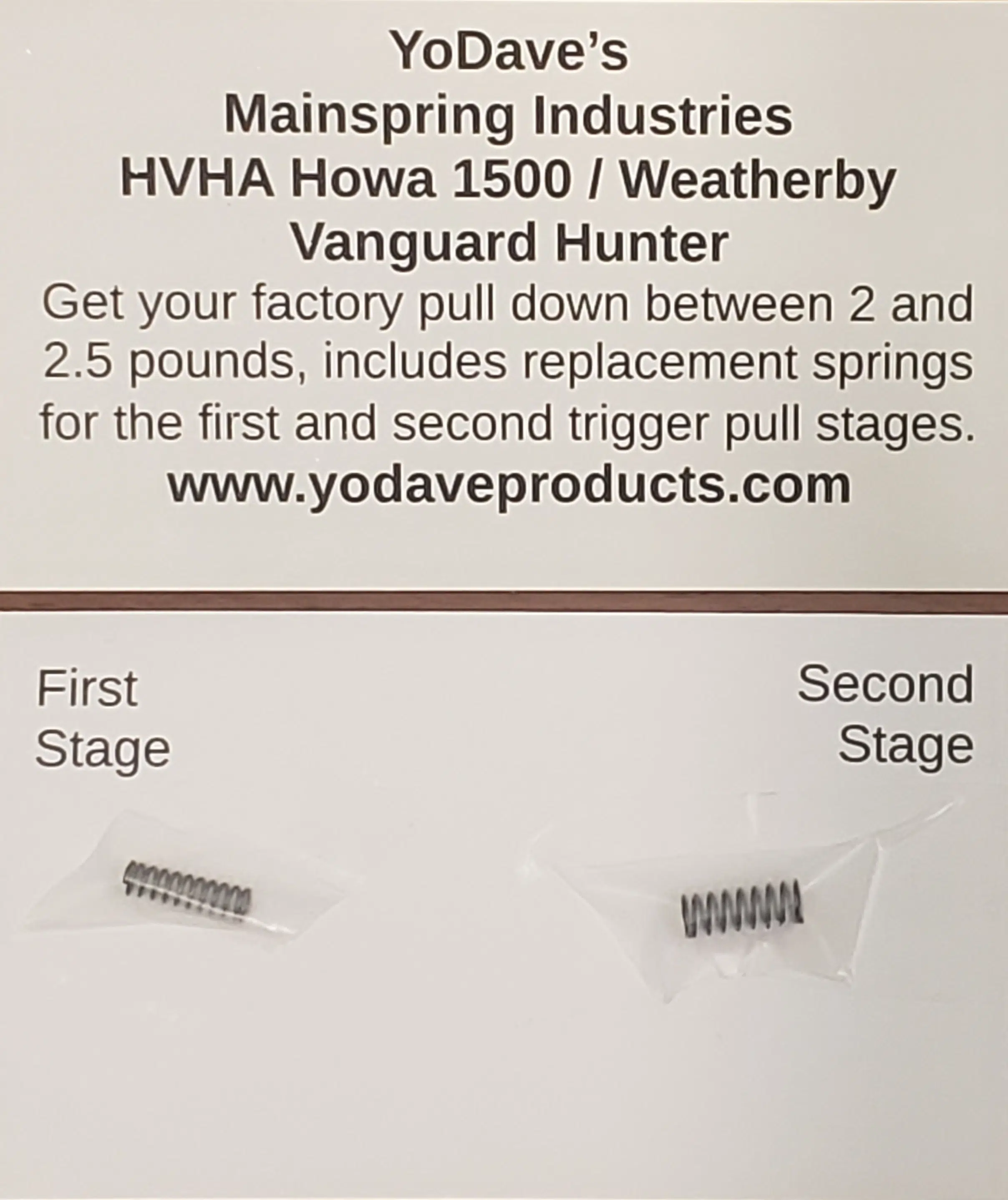 YoDave Weatherby/Howa 2 Stage Trigger Hunter Spring Set - VICTORY RIDGE ...